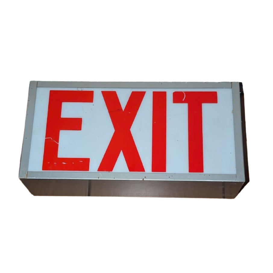 Vintage Glass Exit Sign | Crescent Moon Antiques and Salvage